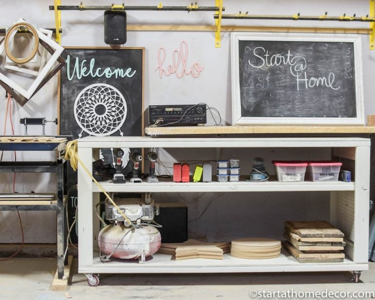 How to Make an Easy DIY Garage Workbench and Storage - Brooke Nicole Larsen