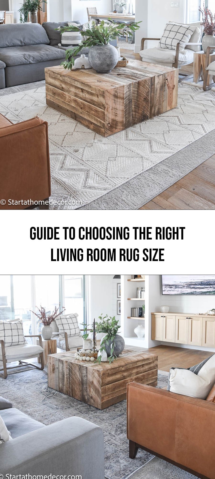 Guide to Choosing the Right Living Room Rug Size - Start at Home Decor