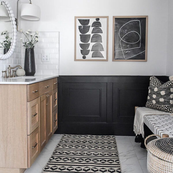 How to Style a Bathroom Around a Natural Wood Vanity - Brooke Nicole Larsen