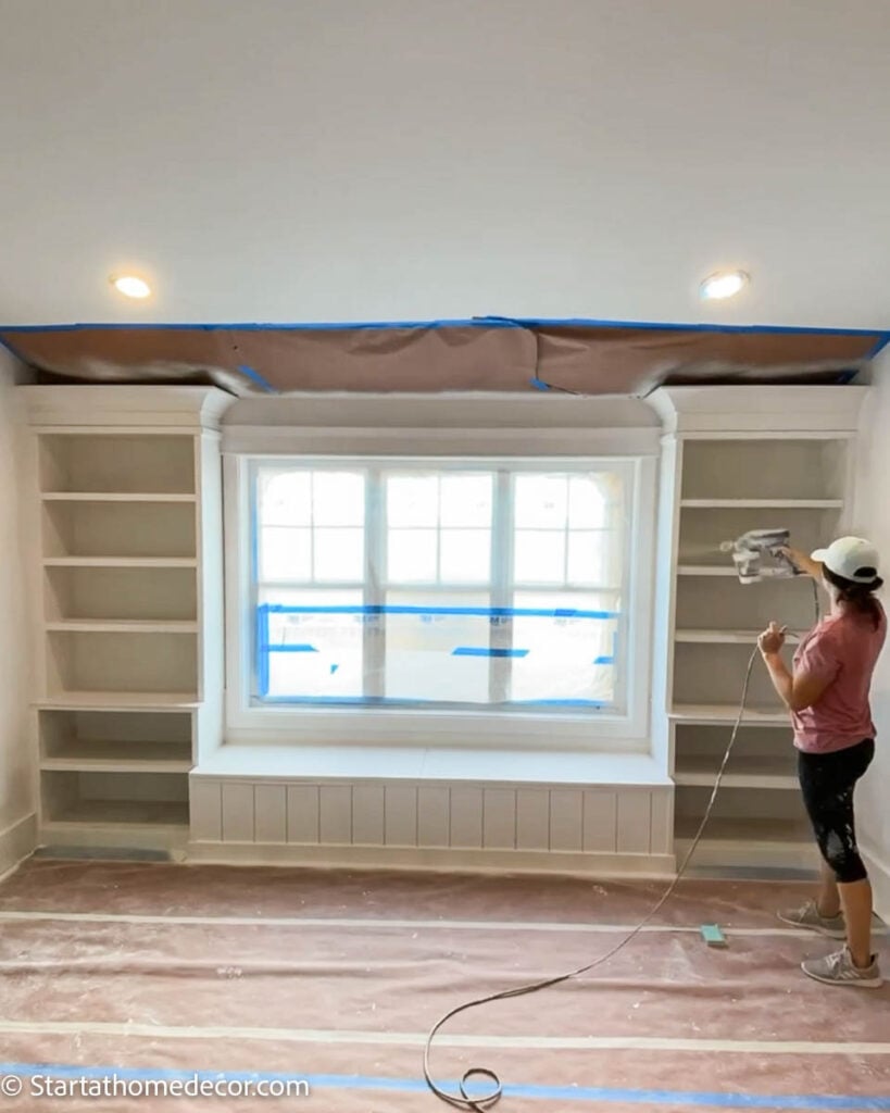How to Build a DIY Custom Built-in Around Window - Brooke Nicole Larsen