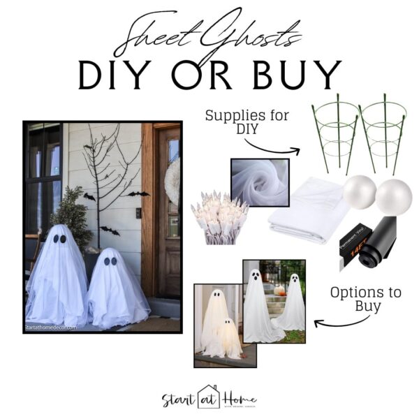 5 Easy Steps to Make a DIY Sheet Ghost Decoration - Brooke Nicole Larsen