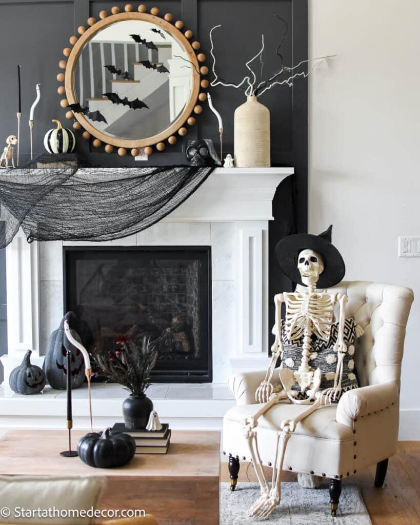 Spooky DIY Halloween Fireplace Decor for Your Mantel - Brooke Nicole Larsen