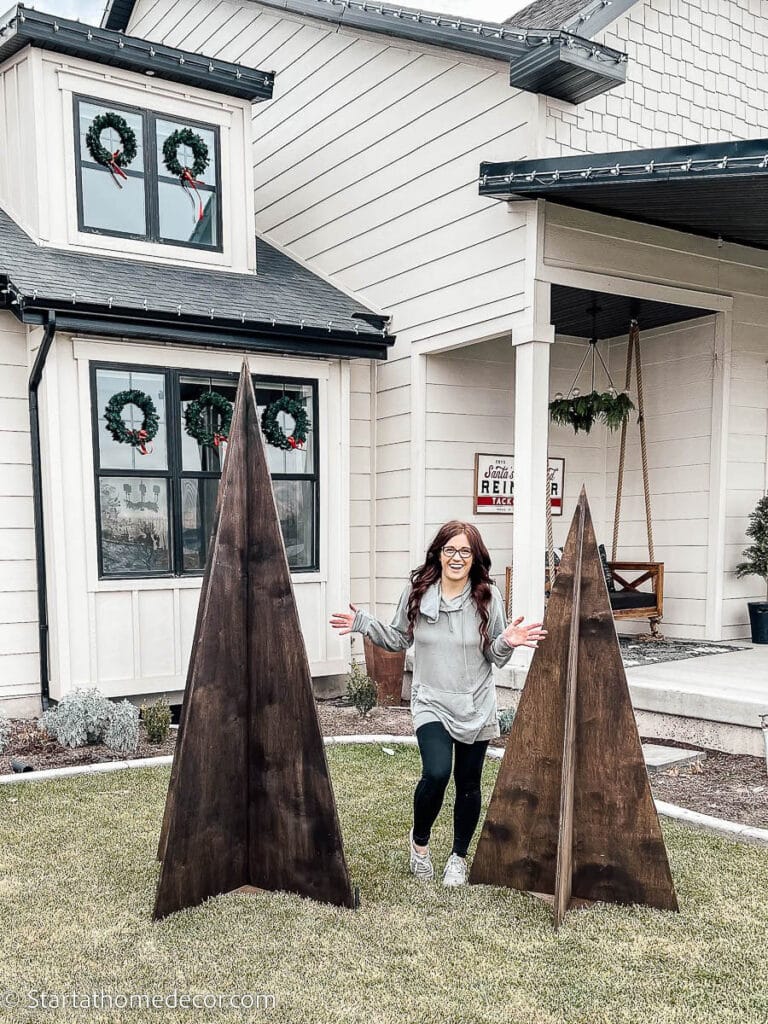 Easy DIY Wood Christmas Trees - Brooke Nicole Larsen